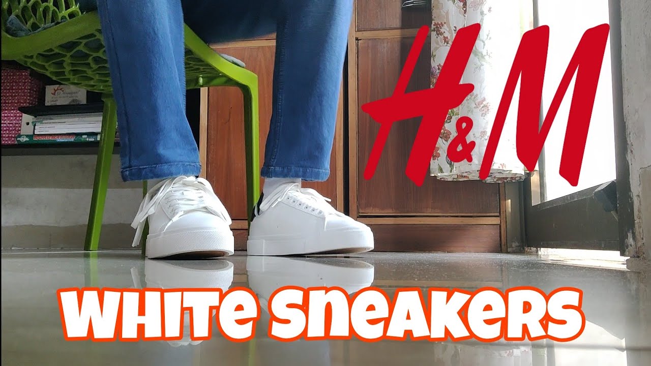 H&M White Sneaker trial and review | Flat 50% off on shoes - YouTube