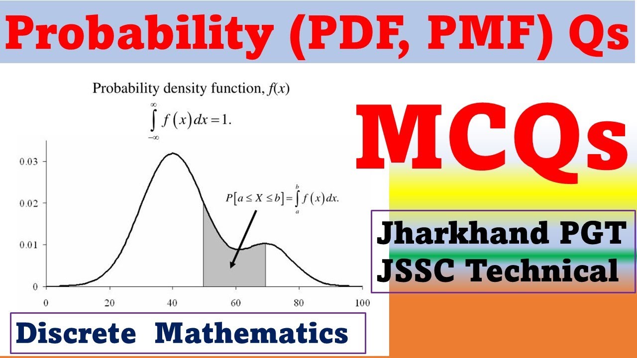 MCQ 1 PROBABILITY JOINT DISTRIBITION, PDF, PROBABILITY DENSITY FUNCTION, probability mass ...