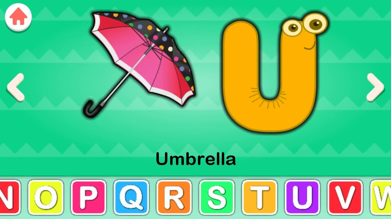 Rainy Umbrella | Alphabets For Kids Learn to ABC | Preschool Games ...