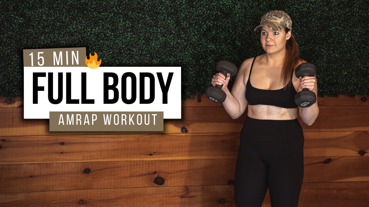 15 MIN FULL BODY Dumbbell HIIT Workout - With Weights, AMRAP Home ...