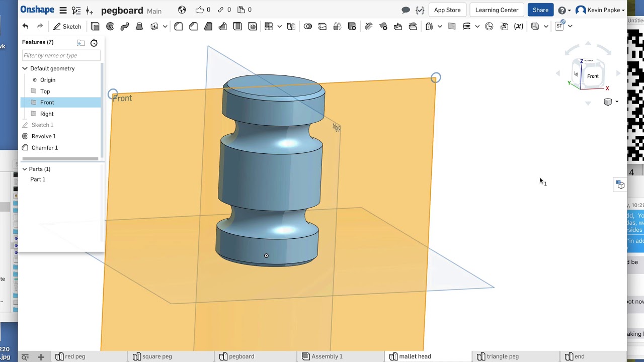 Onshape PLTW Pegboard part 4 - YouTube
