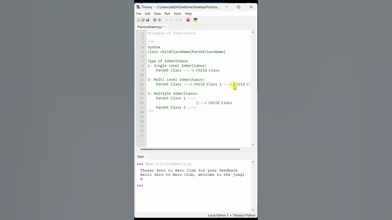 #39- Example of Inheritance [Part-1] | Advanced Python | Praveen Kumar - YouTube
