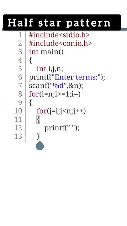 Half Diamond Pattern In Cpattern Programshortsprogrammingcodingviralclanguagepyramid 