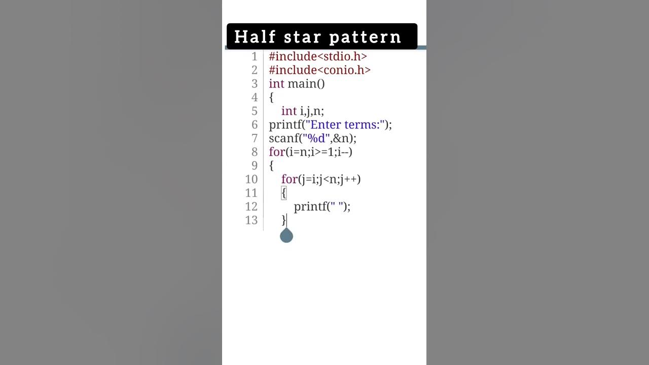 Half Diamond Pattern In C Pattern Program Shorts Programming Coding Viral Clanguage Pyramid