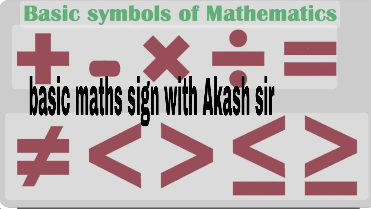 basic maths sign||sign with funny class||basic maths sign class 4th ...