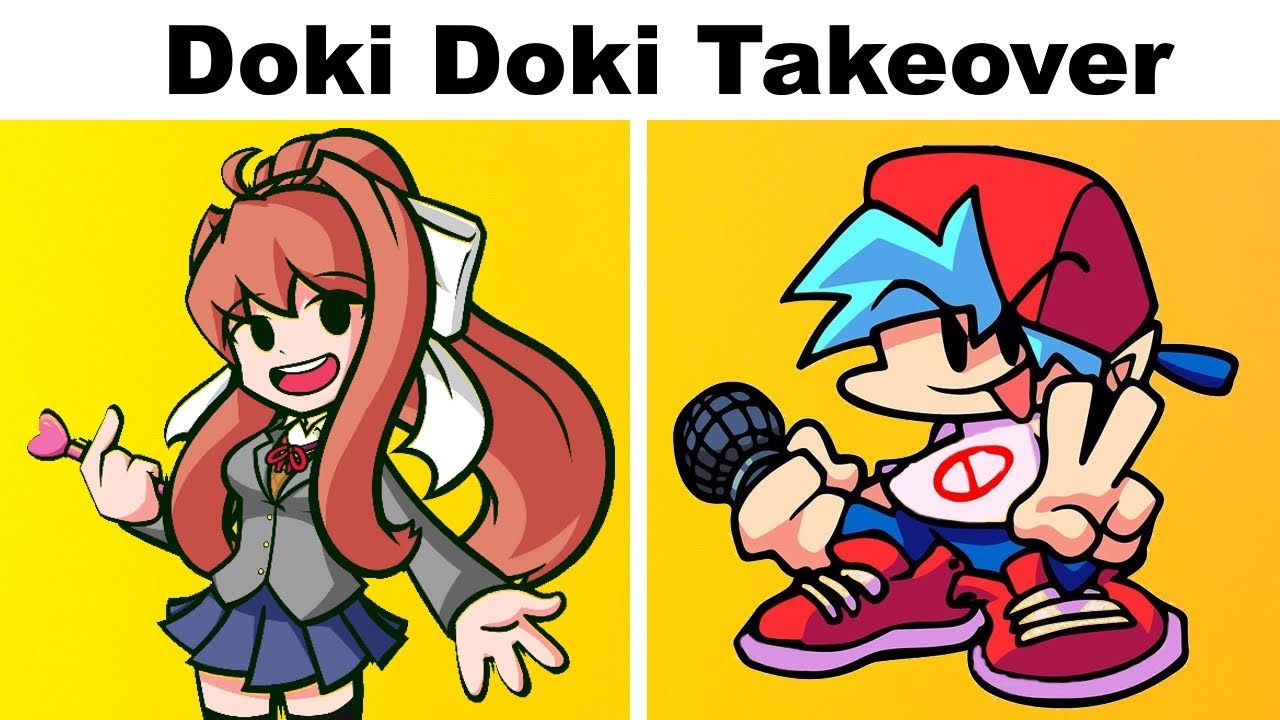Doki Doki Takeover VS Friday Night Funkin (Monika fight) FNF MOD - YouTube