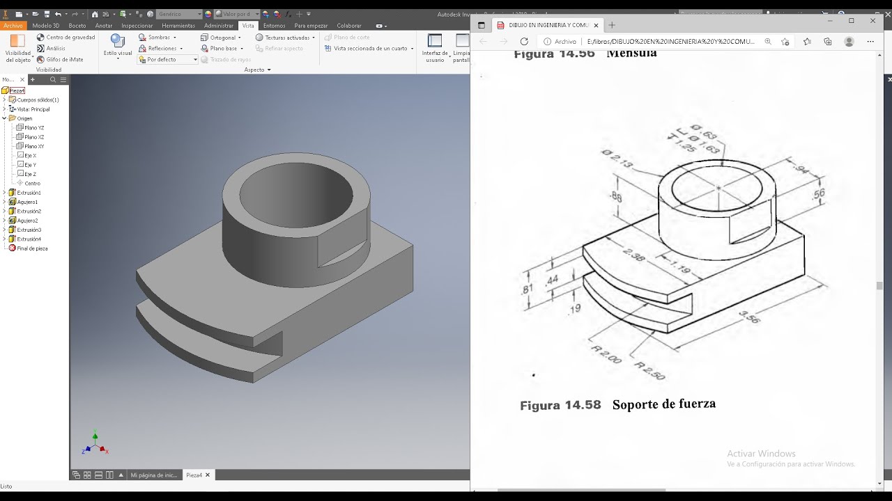 Soporte de fuerza en Inventor 2019 - YouTube