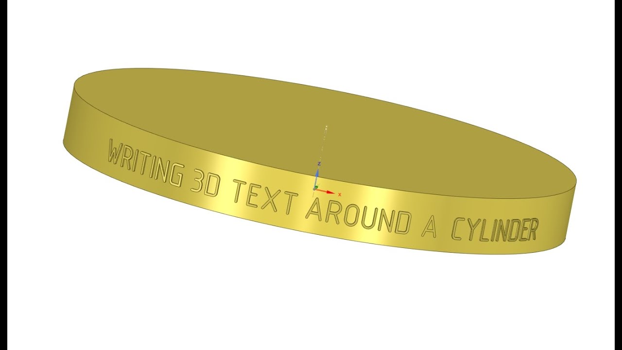 Writing 3D text around a cylinder - YouTube