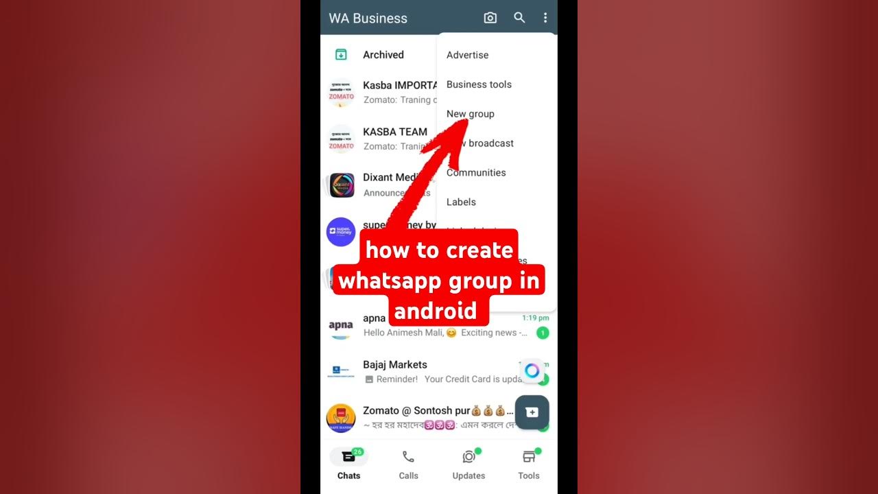 how to create whatsapp group in android - YouTube