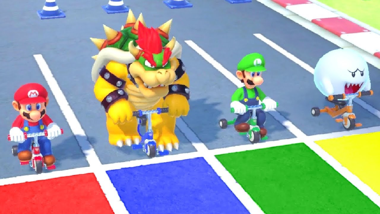 Super Mario Party MiniGames - Mario vs Luigi vs Boo vs Bowser - YouTube