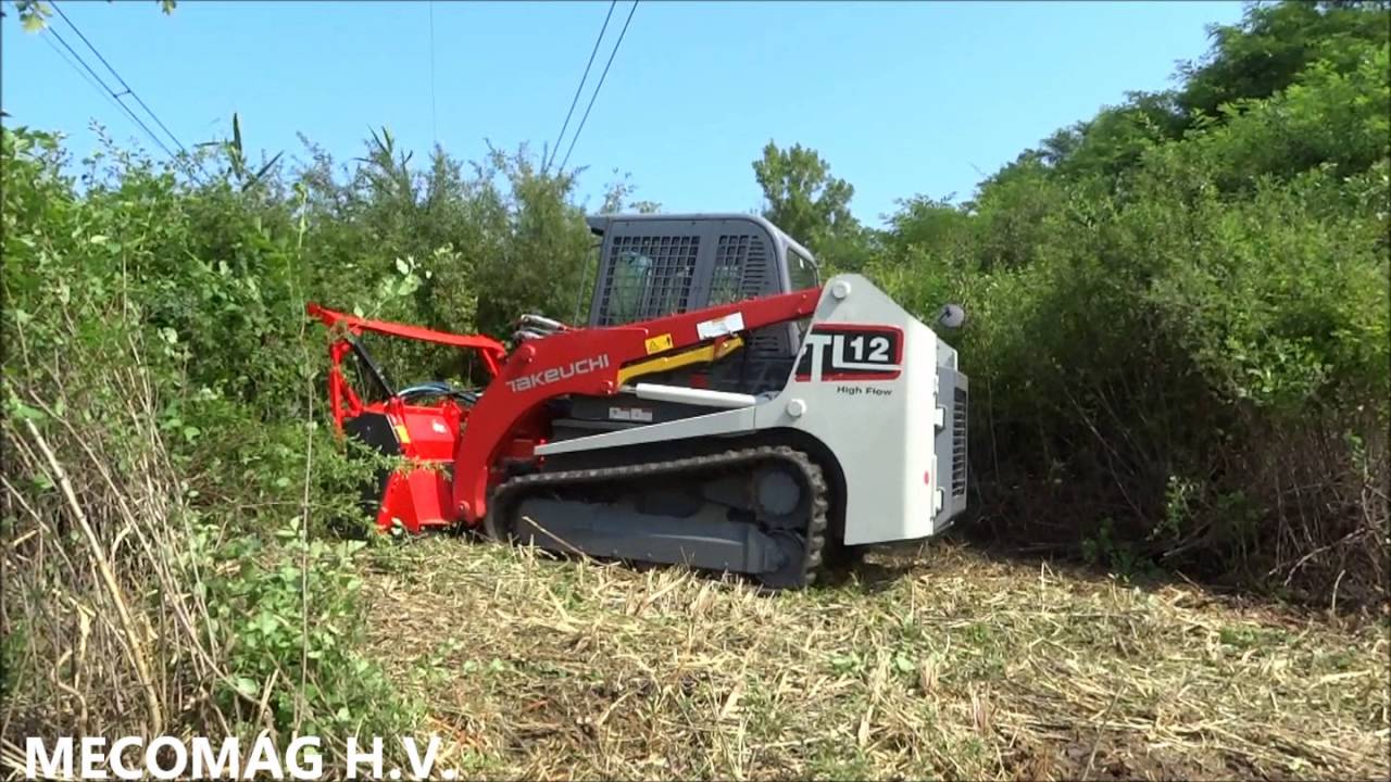 INCARCATOR FRONTL PE SENILE TAKEUCHI CU FREZA FORESTIERA AHWI 450 H ...