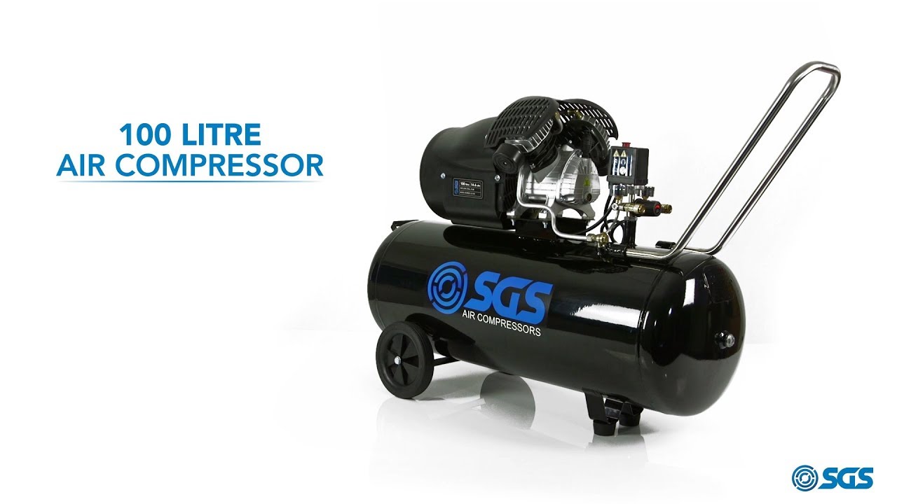 SGS 100 Litre Air Compressor - YouTube