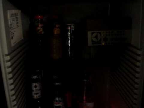 Flashing ball in my hotel room fridge in Germany