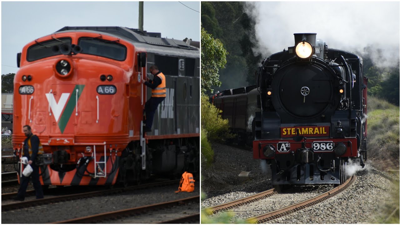All drone shots 🚁Steamrail Warragul shuttles 🚂 A66 & A2986 - YouTube