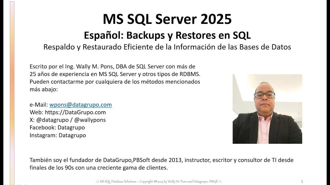 MS SQL Server :: Español: Backups y Restores en SQL - YouTube