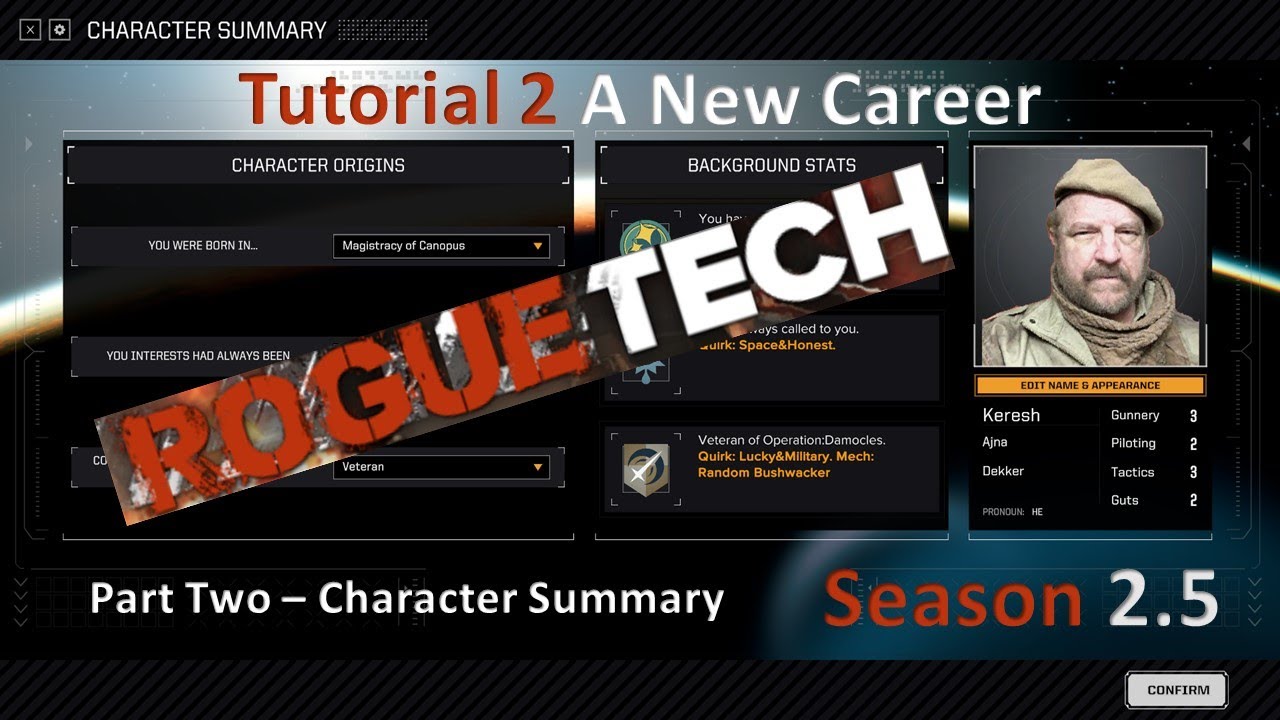 Tutorial 2 Part 2 - RogueTech Character Summary - YouTube