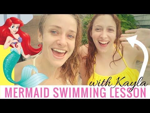 Mermaid Swimming Lesson with Kayla (My 1st mermaid student in USA ...