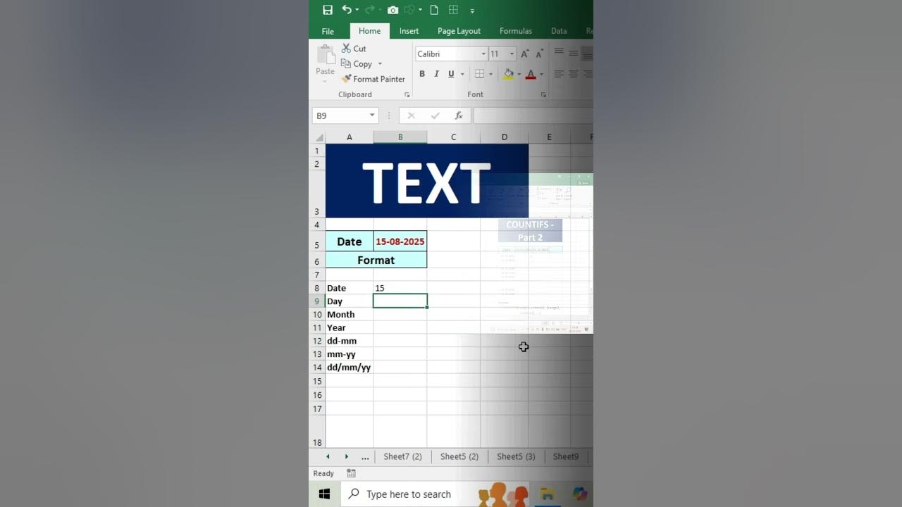 Excel TEXT Function with different Date Formats - YouTube