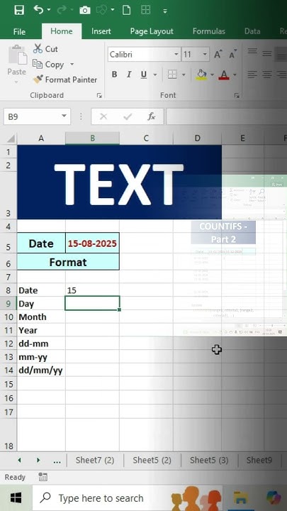 Excel TEXT Function with different Date Formats - YouTube