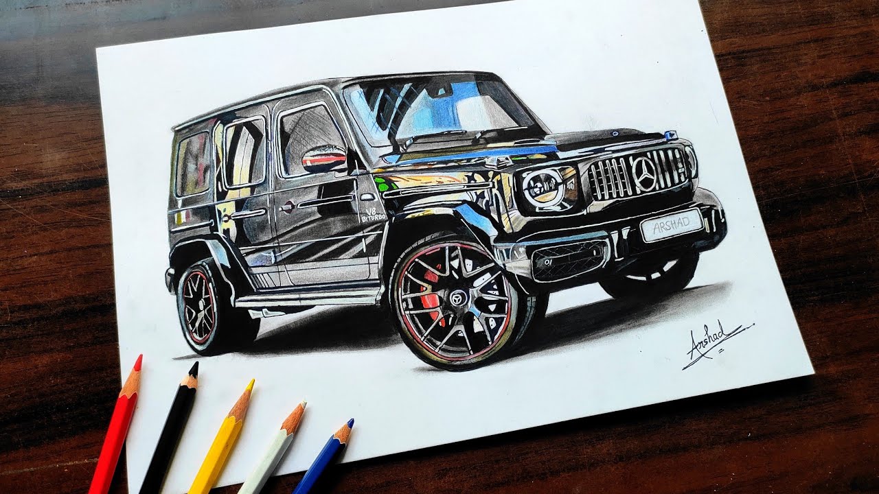 How to draw Mercedes AMG G63 ️🔥 - YouTube