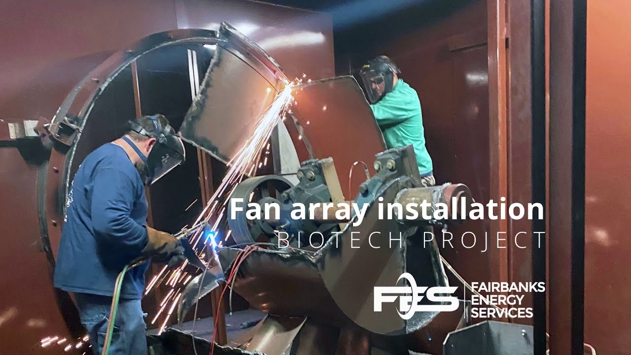 Biotech fan array energy efficiency project - YouTube