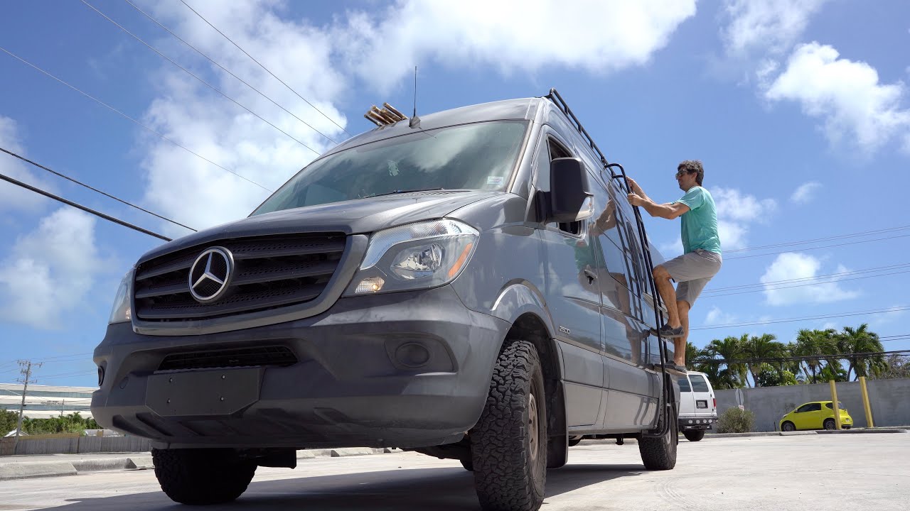 Building a bamboo roof rack on my Sprinter Van and other stuff - YouTube
