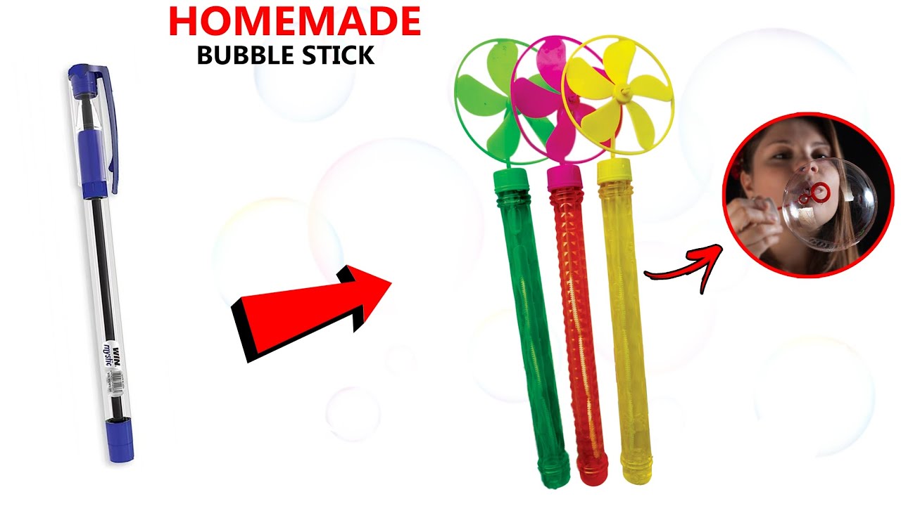 how to make bubble blower at home | how to make bubble blower stick ...