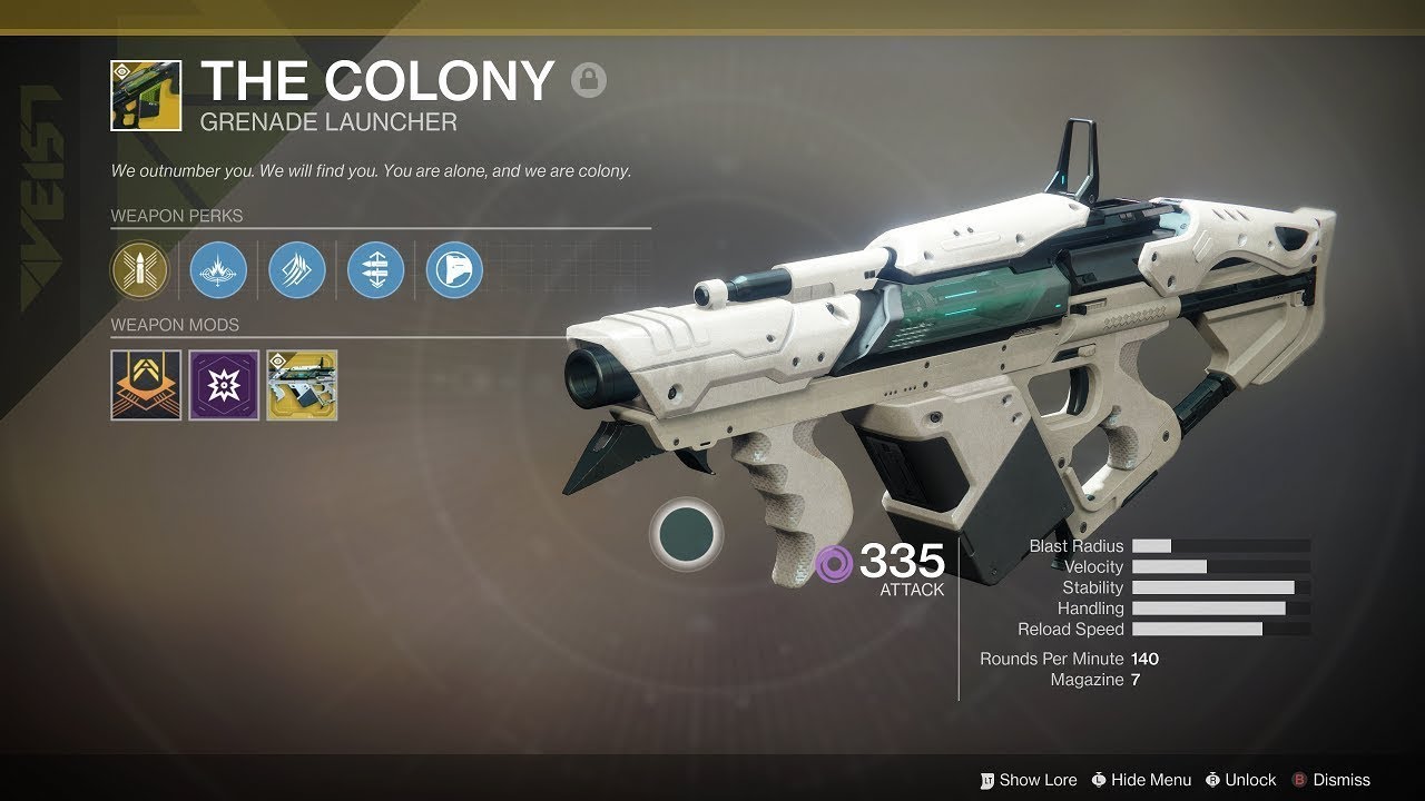 Destiny 2, Lost Sector , Exotic Weapons, The Colony Grenade Launcher ...