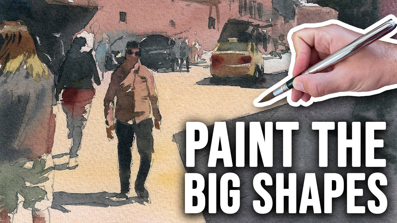 Paint the BIG SHAPES - And the rest will follow 🎨 #watercolorpainting ...