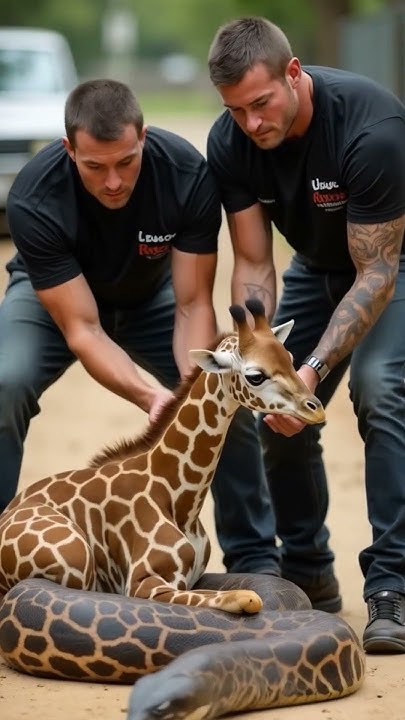 Man vs Python: Saving a Baby Giraffe in the Wild! - YouTube