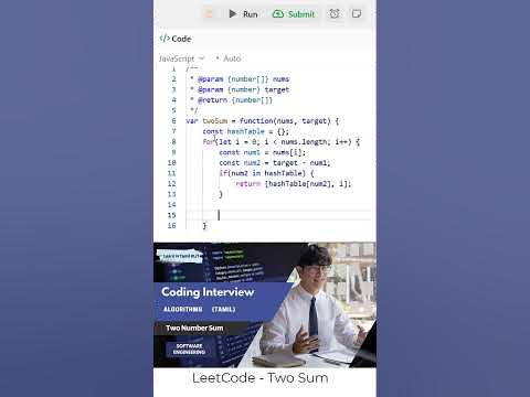 Two Number Sum | Interview Question | Learn in Tamil #LiT #shorts #leetcode - YouTube
