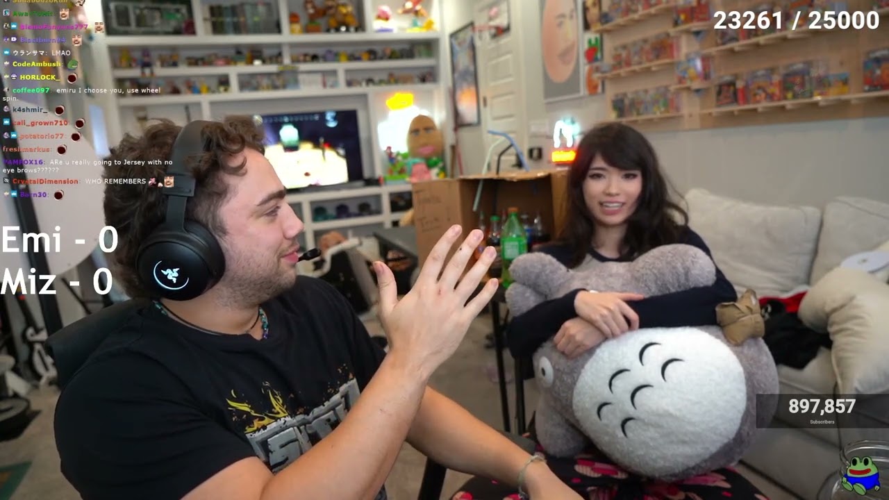 Mizkif and Emiru playing Rock Paper Scissors for 2 minutes and 24 ...