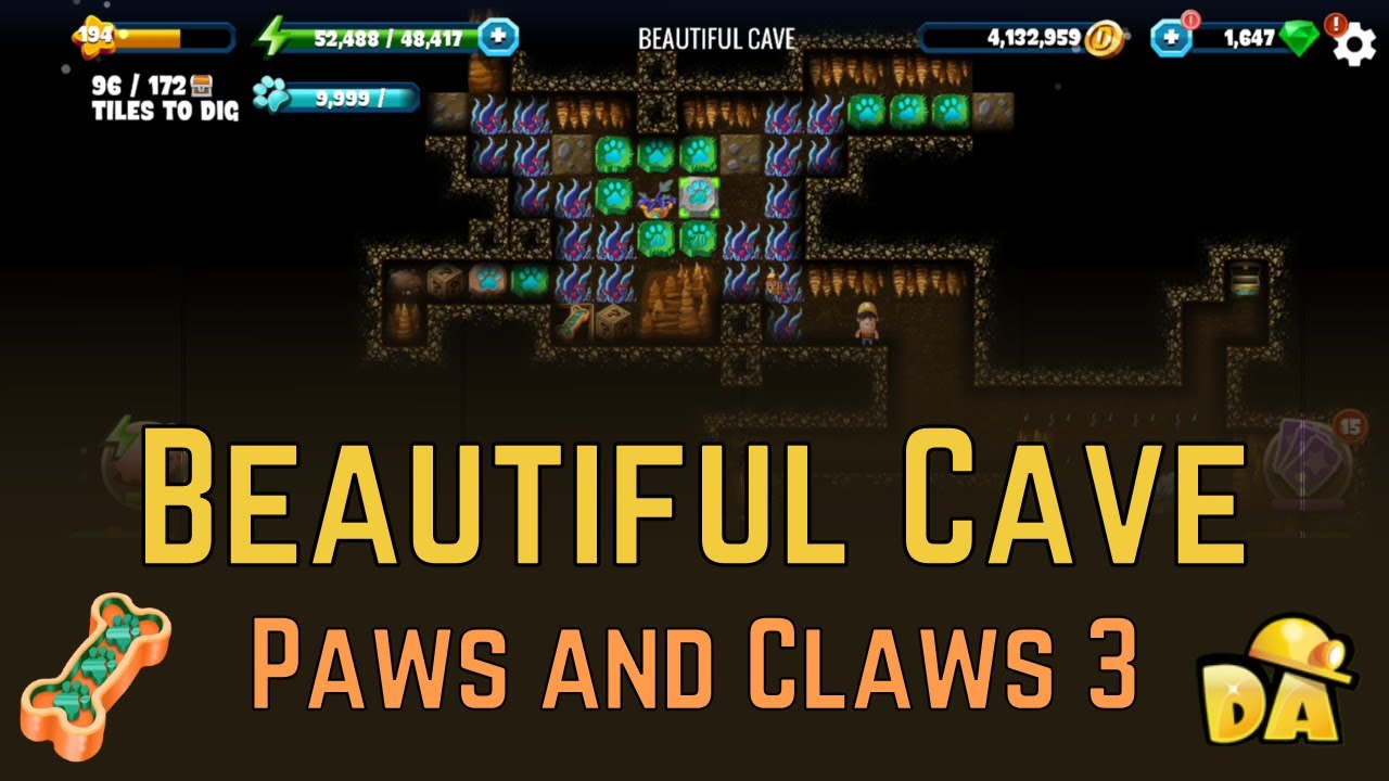 Beautiful Cave - #6 Paws and Claws 3 - Diggy's Adventure - YouTube
