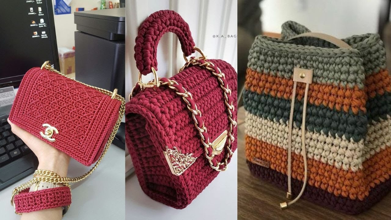 So attractive crochet purse designs || crochet purse knitting patterns ...