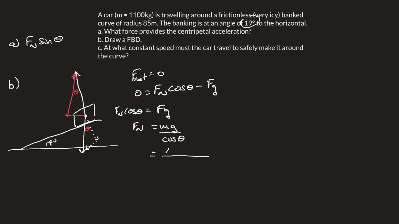 Centripetal Force Ex 2 Banked Surface - YouTube