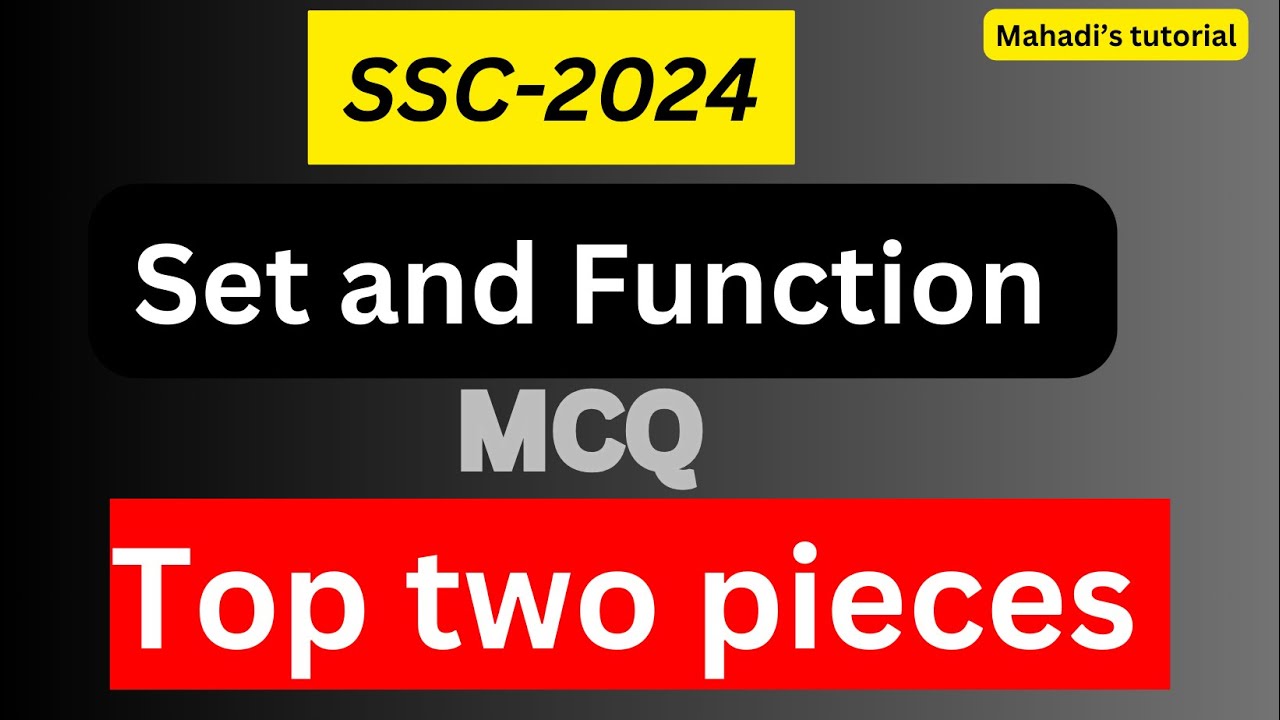 SSC-Set and function-mcq only two pieces || - YouTube