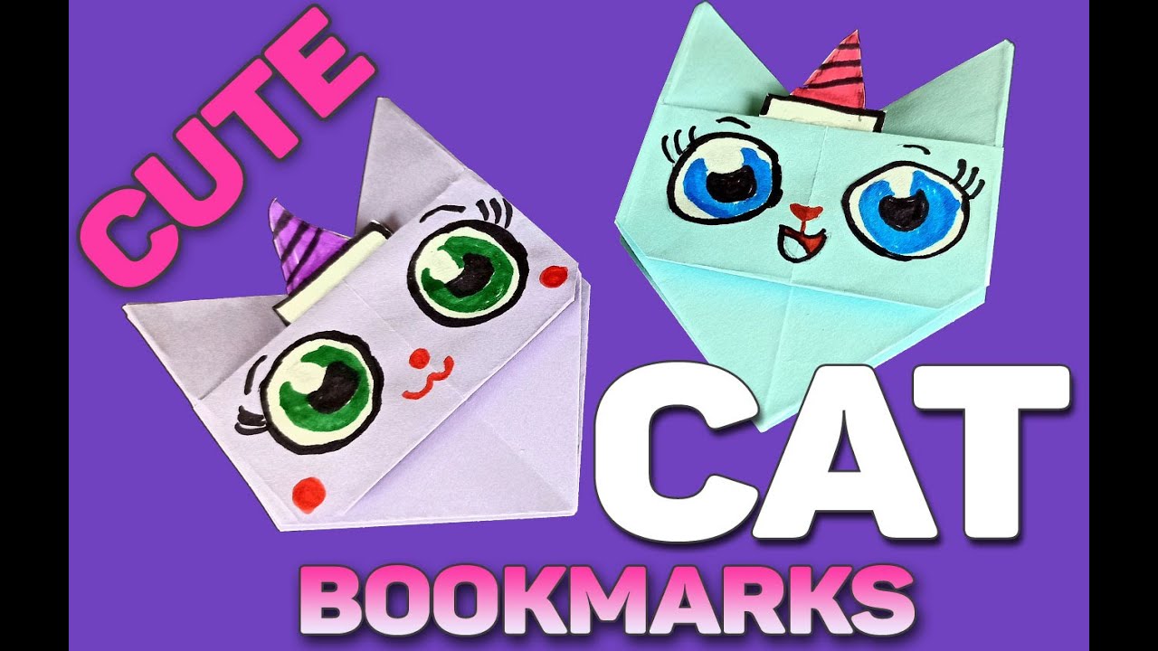 Origami Cat Bookmark - Easy Origami Bookmarks - YouTube