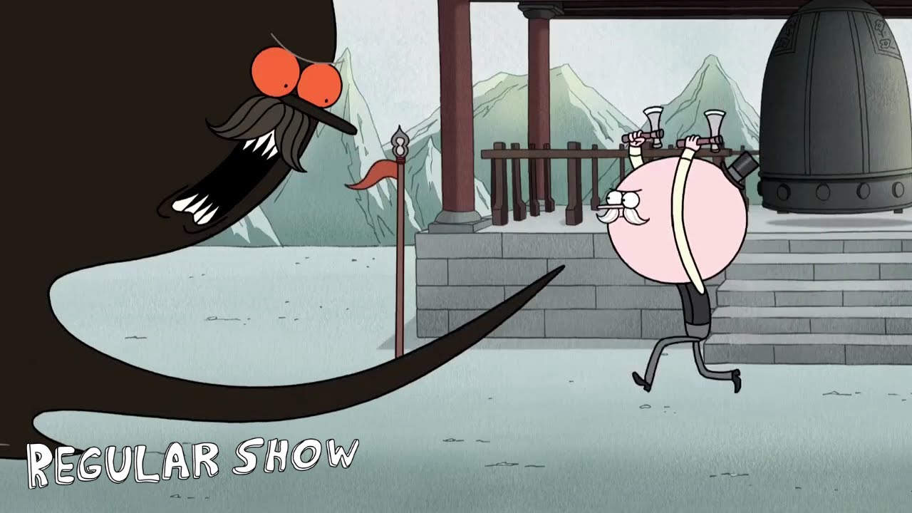 Regular Show - Pops Fights His Stress Monster | Skips Stress - YouTube