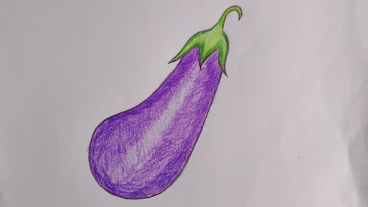 How to draw a Brinjal step by step (very easy) || art video. - YouTube