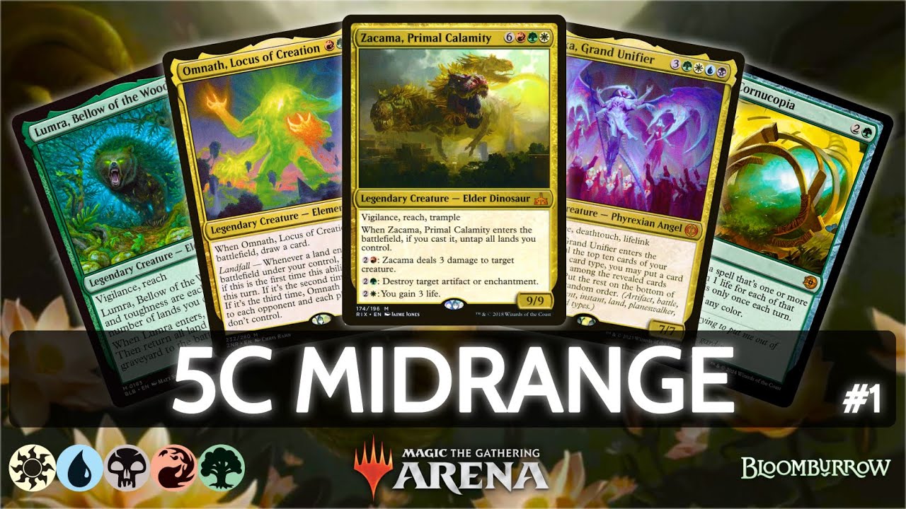 ⚪🔵⚫🔴🟢 5C Midrange, 50% Win Rate, part 1 | MTG Arena | Explorer | BO3 | Bloomburrow - YouTube
