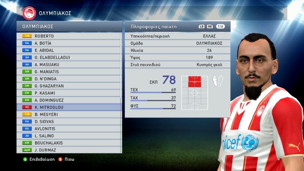 PES 2015 - Ολυμπιακός | Ομάδα - YouTube