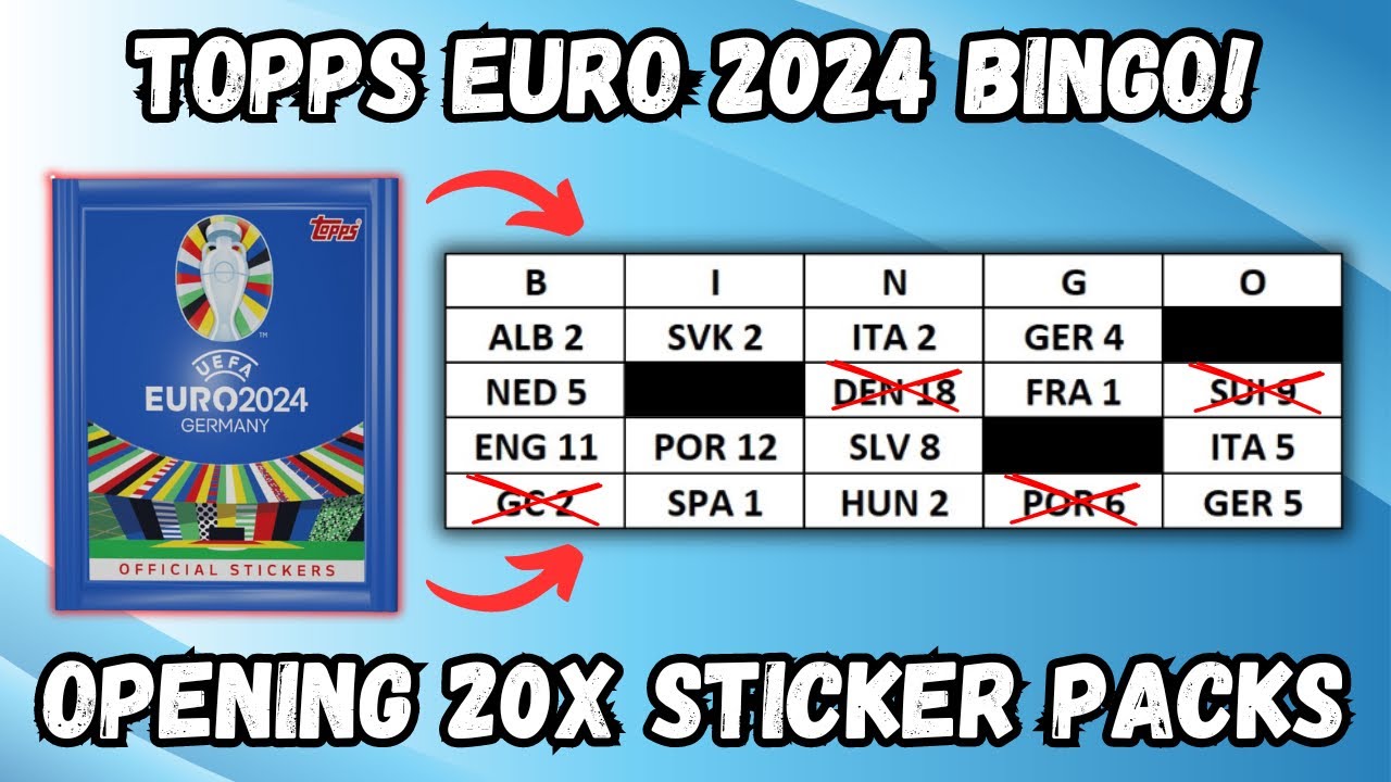 BINGO! 20x Topps Euro 2024 Sticker Pack Opening! Can we complete the ...