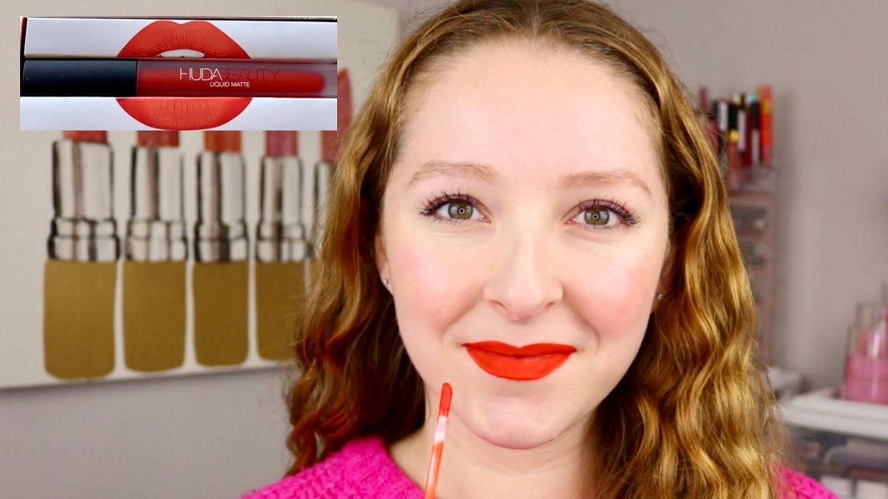 Huda Beauty Liquid Matte Lipstick in Alluring Swatch & Review - YouTube