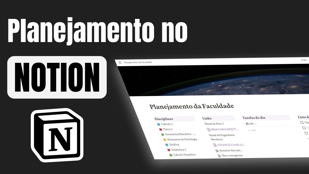 Planejamento da Faculdade no NOTION completo + Template - YouTube