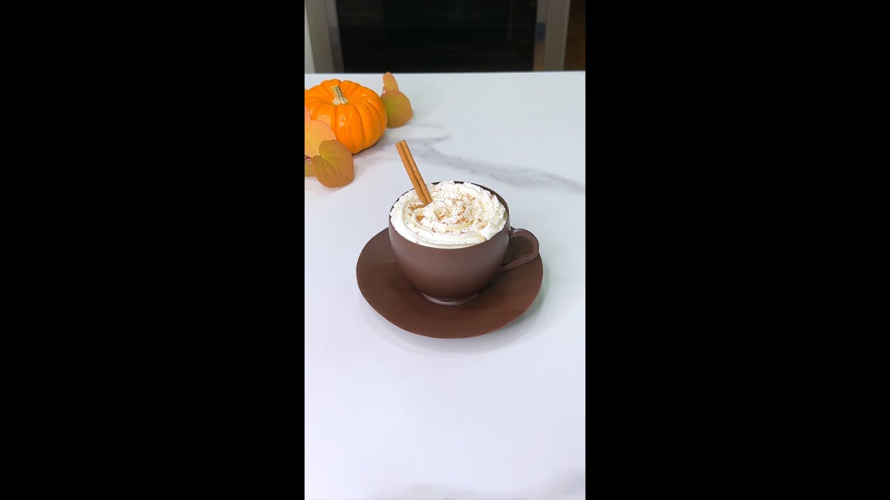 Chocolate cup with pumpkin spice latte mousse #psl #chocolate #shorts ...