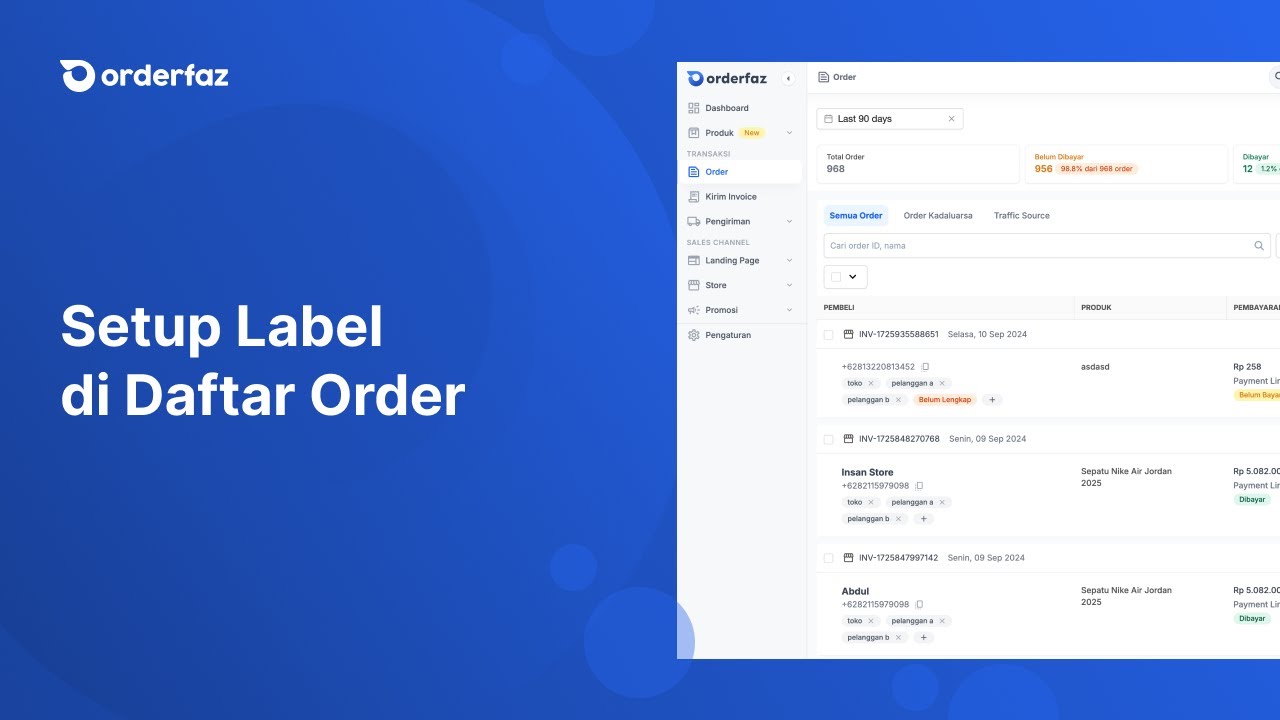 Setup Label di Daftar Order - YouTube
