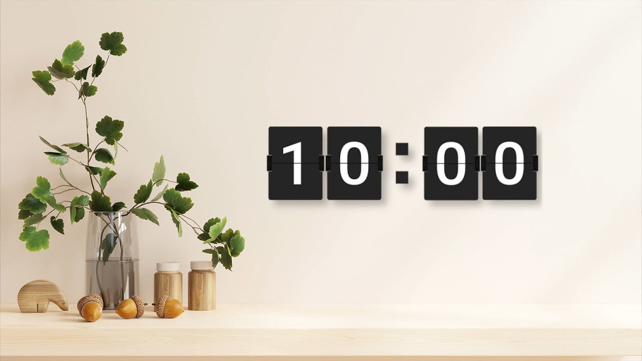 10 Minute Nordic Zen Flip Clock Timer ⏰ | 10-Minute Countdown | Calm ...