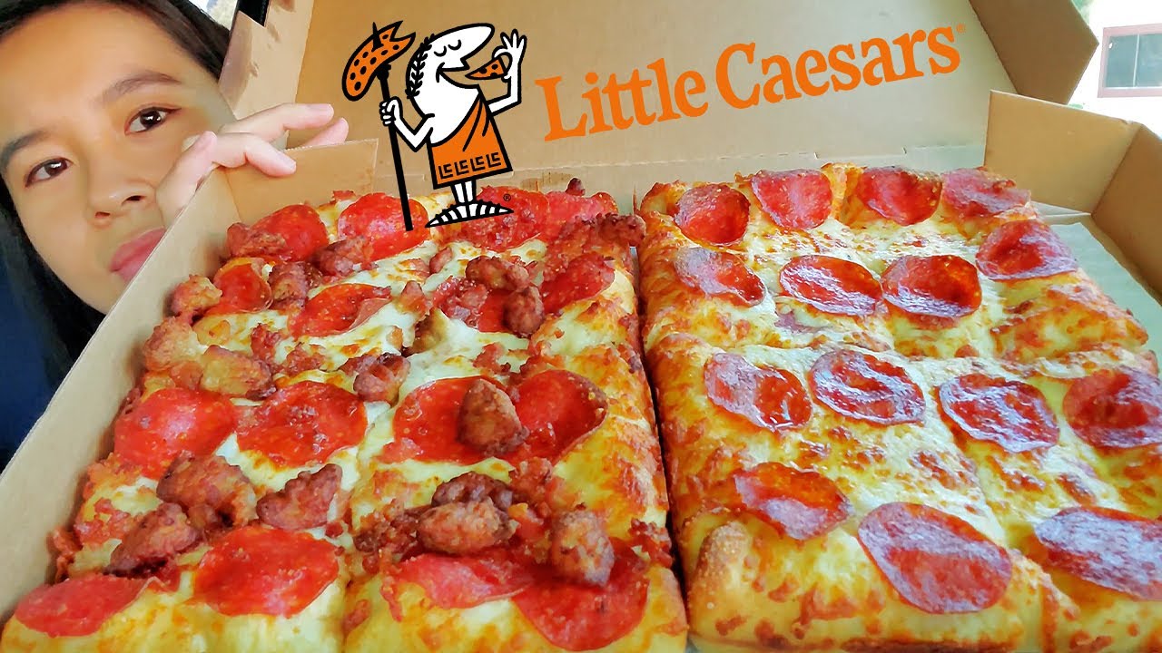 ASMR LITTLE CAESARS STUFFED CRUST PEPPERONI, 3 MEAT TREAT PIZZA CAR ...