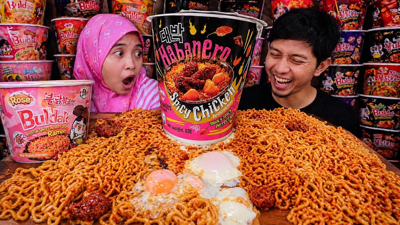"berapi tapi sedap!" MAMEE DAEBAK HABANERO vs SAMYANG ROSE "papa lawan ...