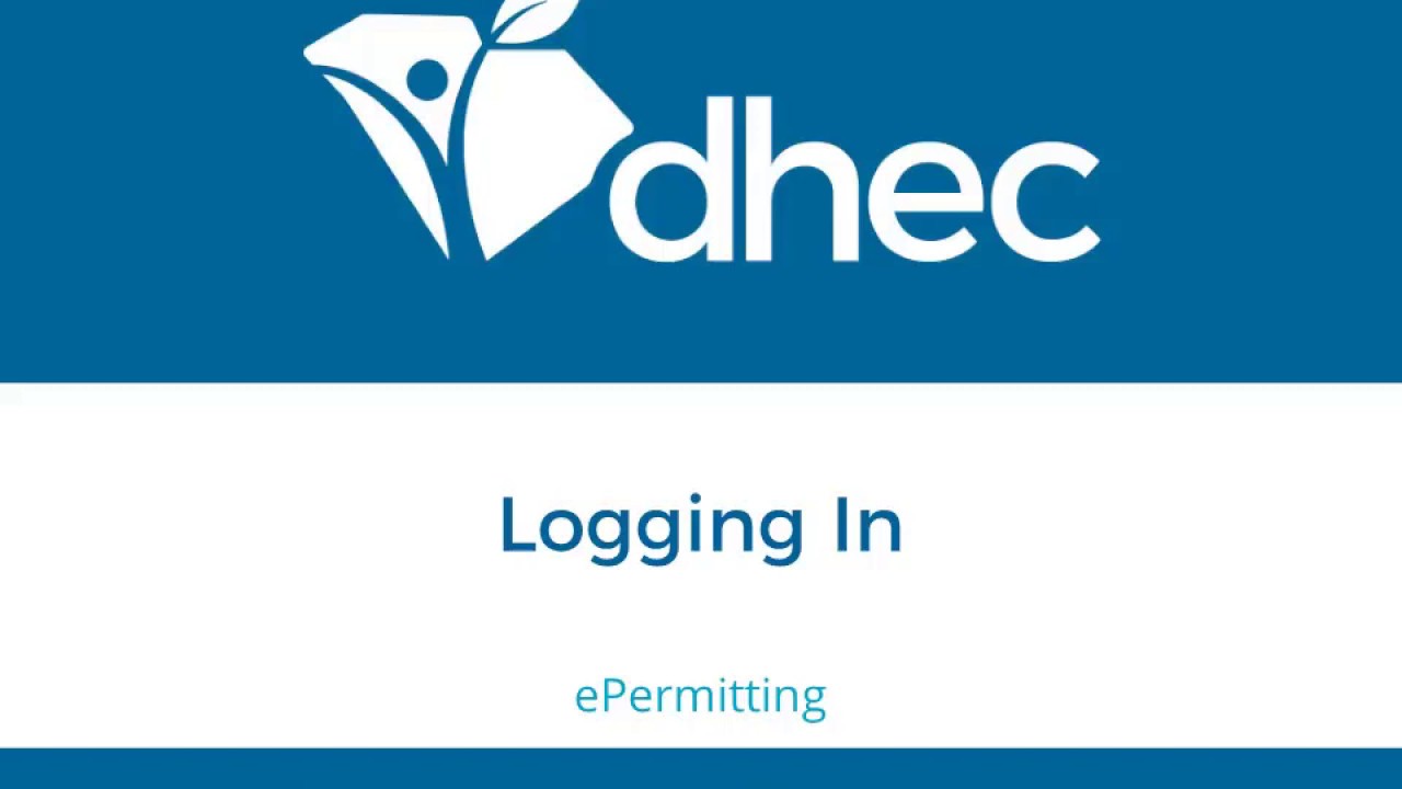 DHEC ePermitting: Logging In - YouTube